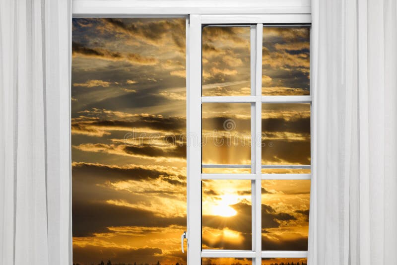 Open window cloud sun stock image. Image of landscape - 107290175