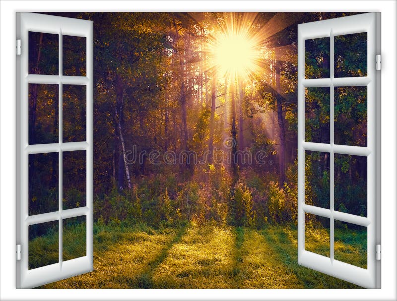 Open window cloud sun stock image. Image of glass, landscape - 107290229