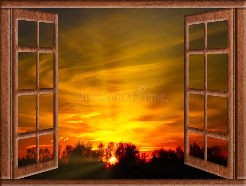 Open window cloud sun stock photo. Image of model, glass - 107290264