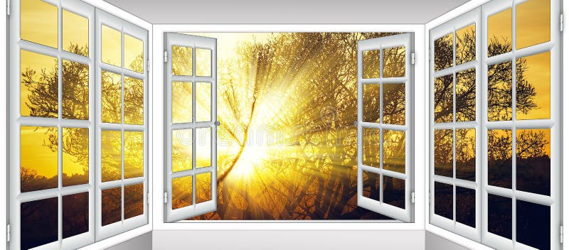 Open window cloud sun stock image. Image of building - 110295827