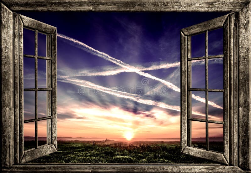 Open window cloud sun stock photo. Image of inside, model - 227052700