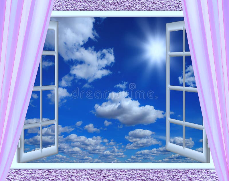 Open window cloud sun stock photo. Image of concept, element - 64438786