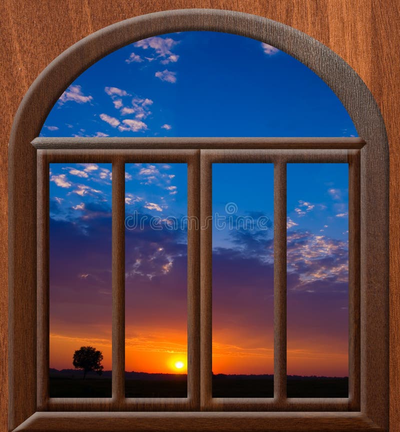 Open window cloud sun stock image. Image of design, glass - 75340525