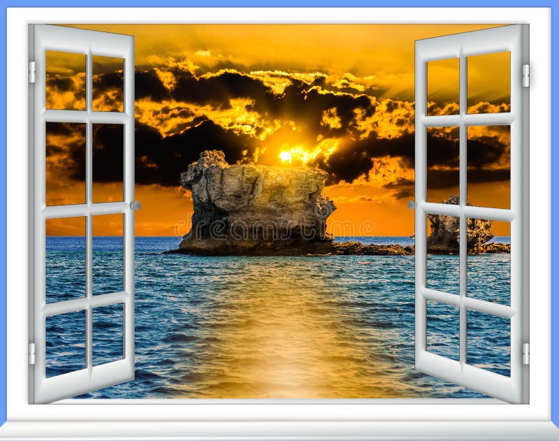 Open window cloud sun stock image. Image of clear, blue - 96339687