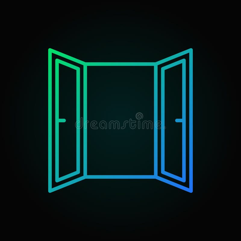Open Window Colored Line Icon. Vector Window Symbol Stock Vector ...