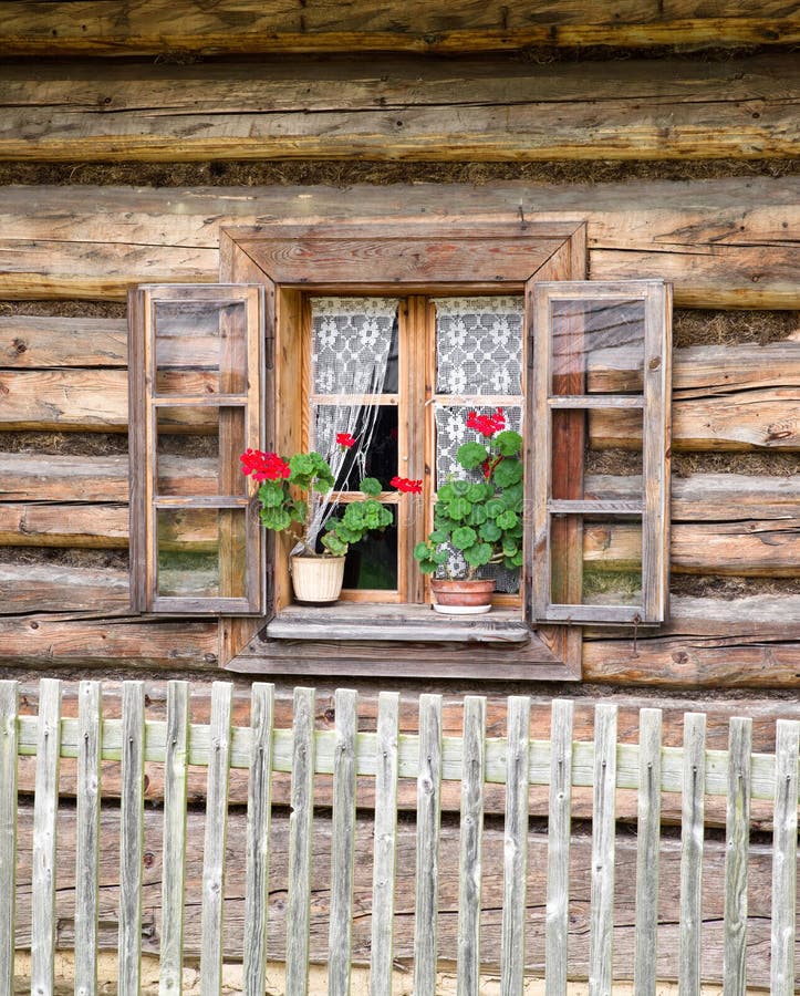 Open window on cottage stock photo. Image of shutters - 97608586