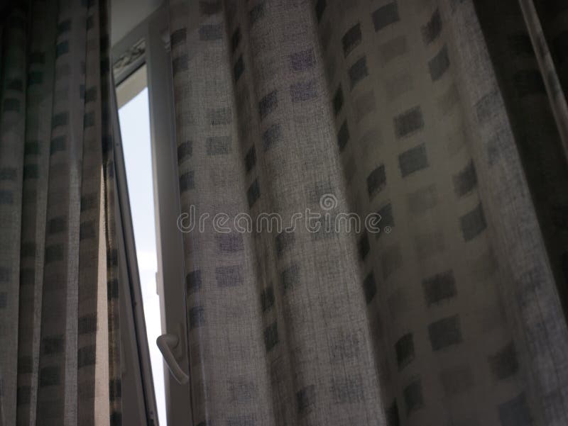 Sky between Curtains stock image. Image of view, home - 127299101