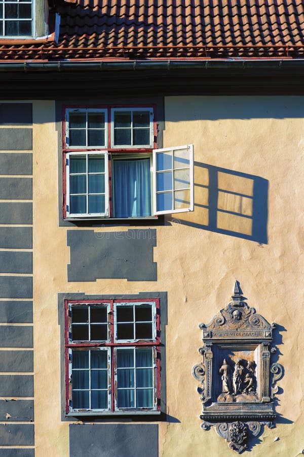 Shadow of the House on the Wall Stock Image - Image of light ...