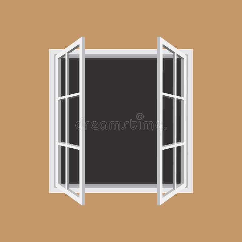 Open window frame icon stock vector. Illustration of structure - 95435588