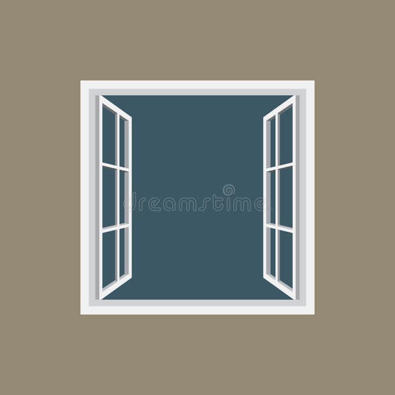 Open window frame icon stock vector. Illustration of design - 95435651