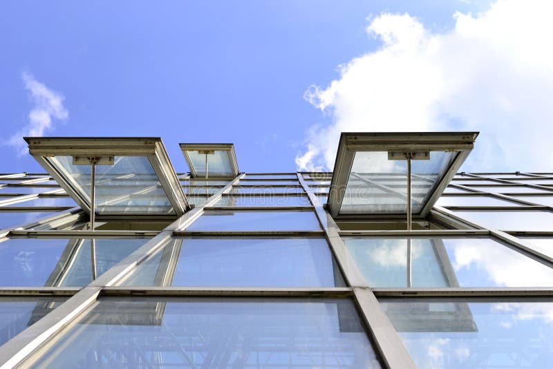 Open Window in a Glass Building Stock Photo - Image of achievement ...