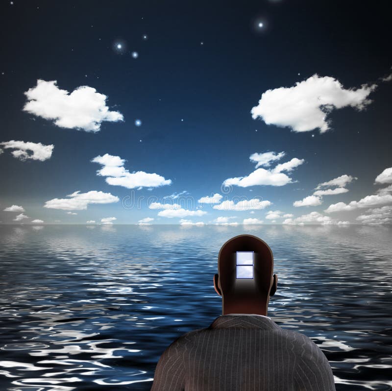 Open window in head stock illustration. Illustration of dream - 260747611