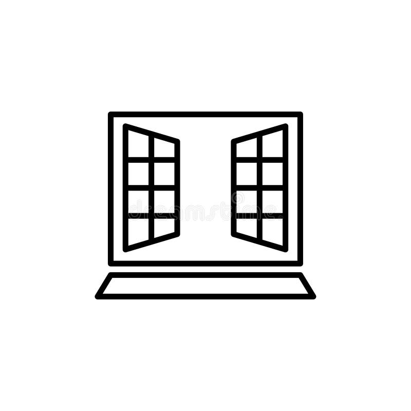 Open Window Icon Isolated on White Background Stock Vector ...