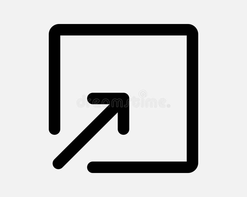 Open New Window Tab Outline Line Arrow Icon Sign Symbol Pointer File URL Site Link Hyperlink ...