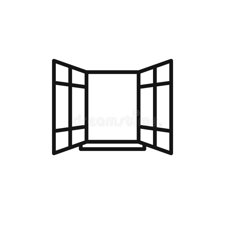 Open Window Icon Outline Collection in Black Stock Vector ... Open Window Icon Outline Collection in Black Stock Vector ...