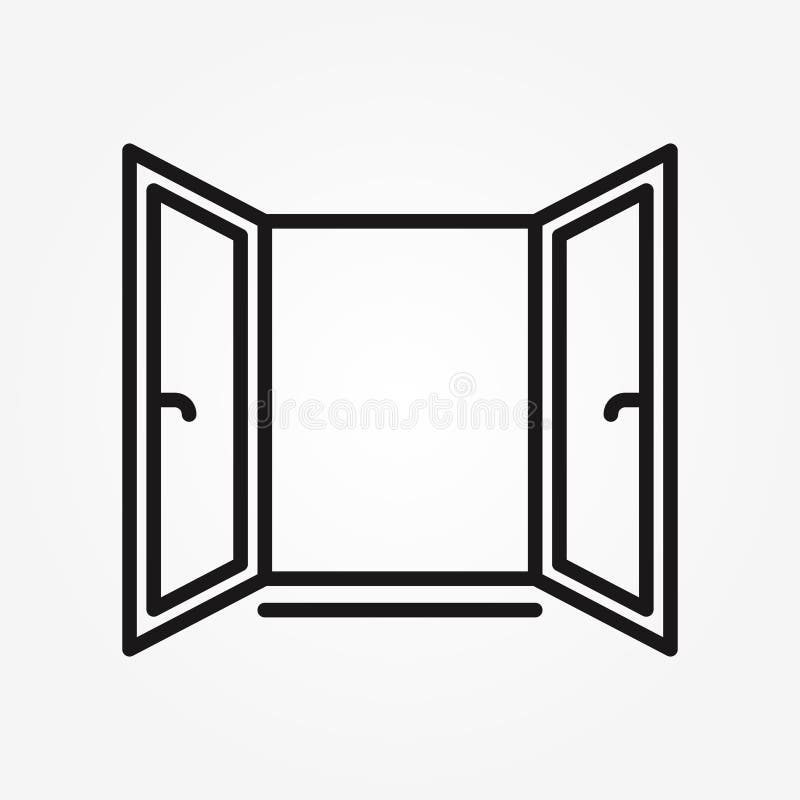 Open Window Line Icon. Vector Stock Vector - Illustration of design ...