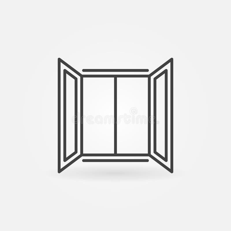 Open Window Outline Concept Simple Icon Stock Vector - Illustration of ...