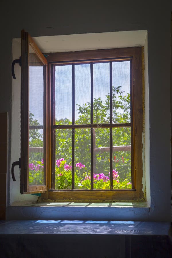 Open Window Seen from Inside Stock Image - Image of architecture, open ...