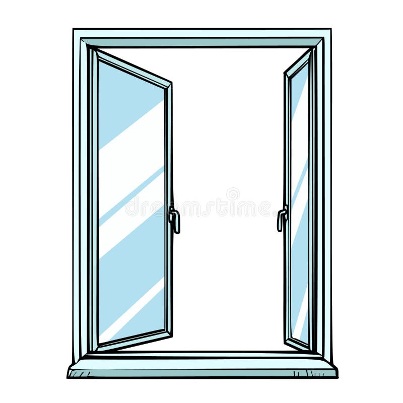 Open window, template view stock vector. Illustration of close - 148297077