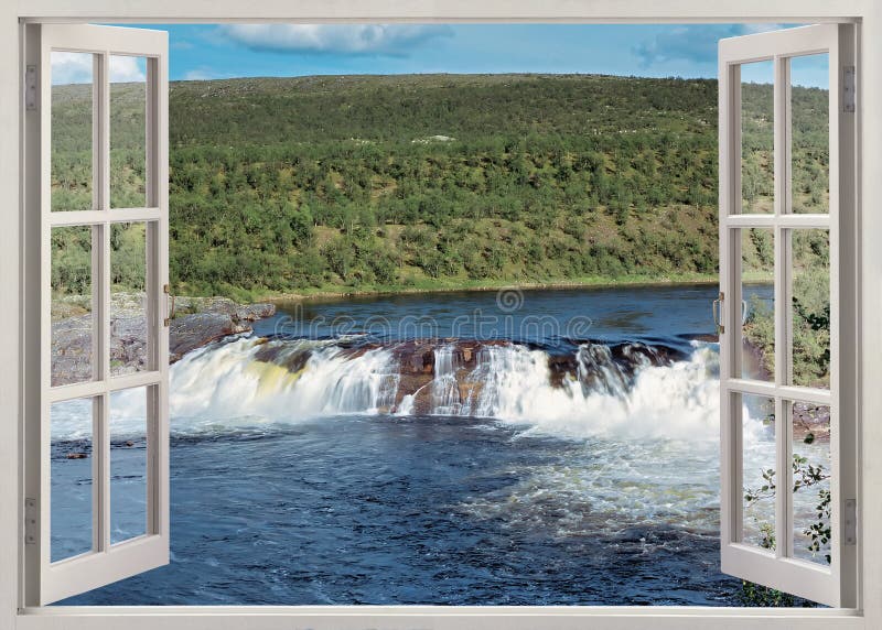 Open Window To View Waterfall Stock Image - Image of philippines ...
