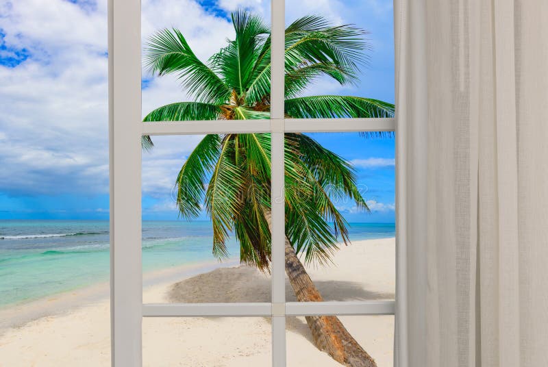 Open window to the sea stock image. Image of nature - 106024167
