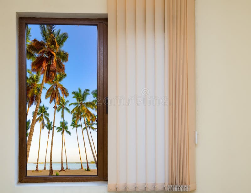 Open window to the sea stock image. Image of beautiful - 79974821