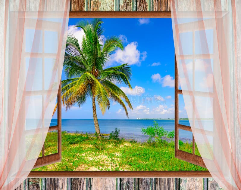Open window to the sea stock image. Image of home, coast - 79975065