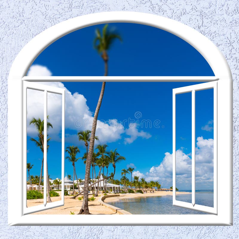 109 Open Window Sandy Beach Ocean View Stock Photos - Free & Royalty ...