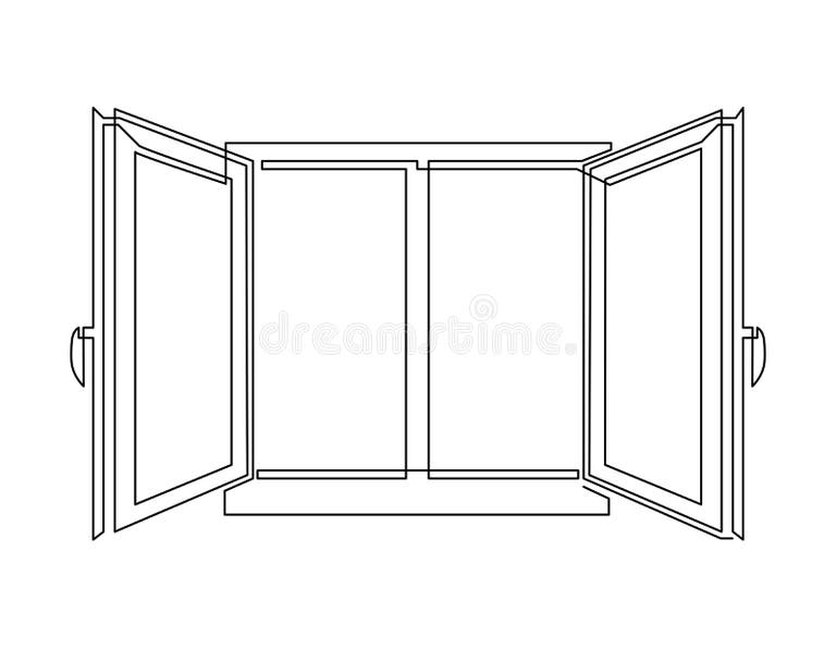 Continuous Drawing Line Window Stock Illustrations – 430 Continuous ...