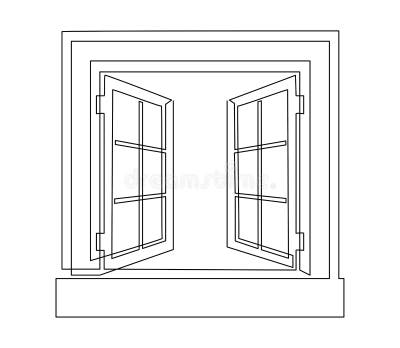 Continuous Drawing Line Window Stock Illustrations – 568 Continuous ...