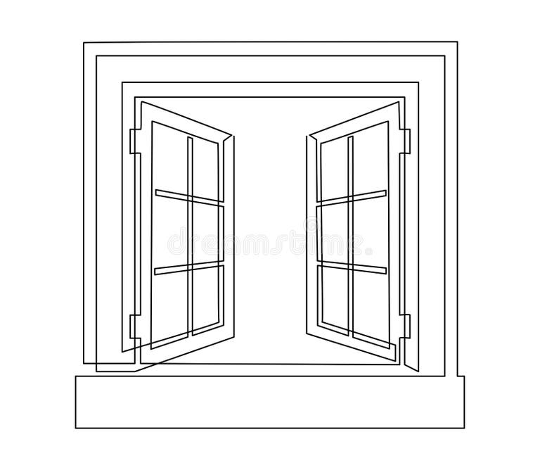 Continuous Drawing Line Window Stock Illustrations – 430 Continuous ...