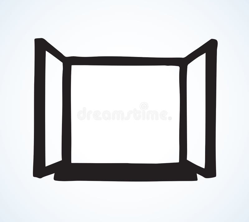 Open Window. Vector Drawing Stock Vector - Illustration of house ...
