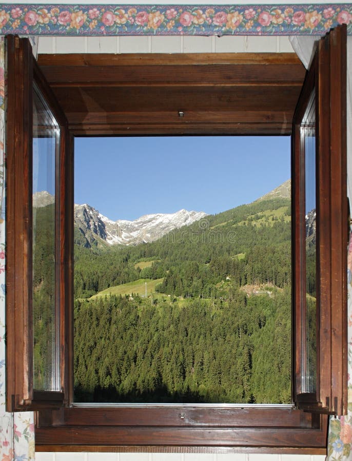 Open window stock photo. Image of snow, blue, nature - 32381752