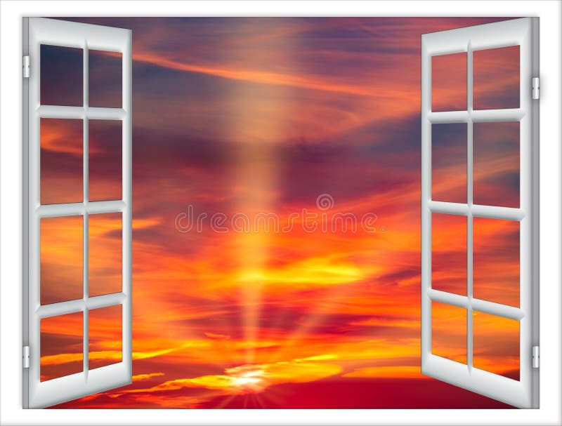 Open window cloud sun stock image. Image of object, home - 107290225