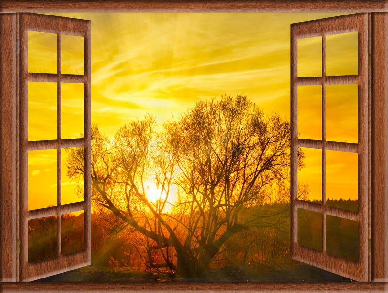 Open window cloud sun stock image. Image of open, morning - 107290303
