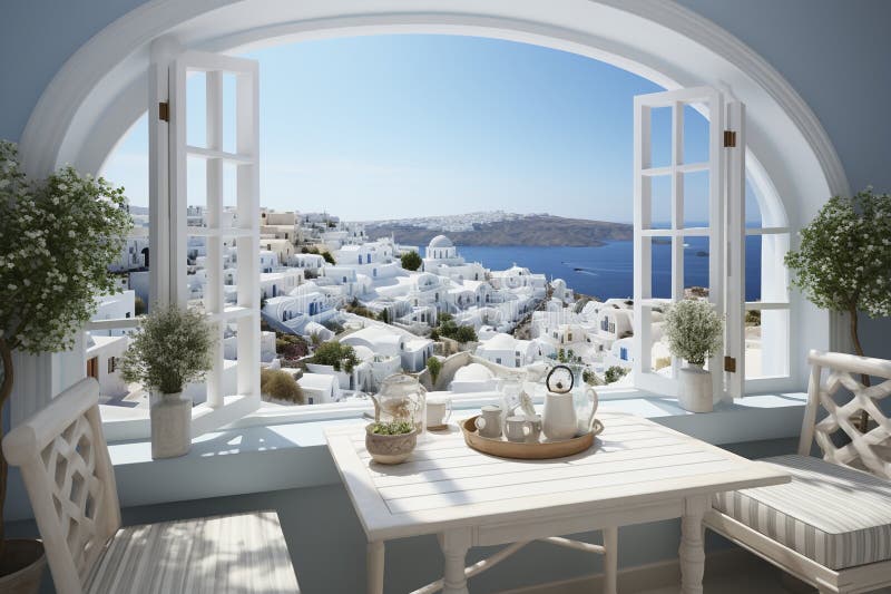 The Scenery of Greek Islands- Milos, Cyclades. Stock Illustration ...