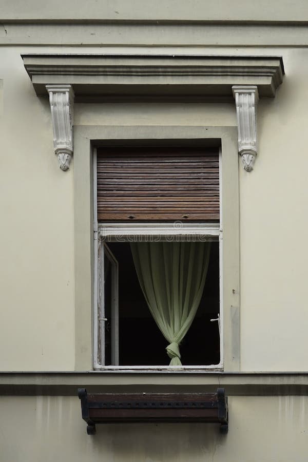 Open and Closed Windows in an Modern Glass Building with Reflection ...
