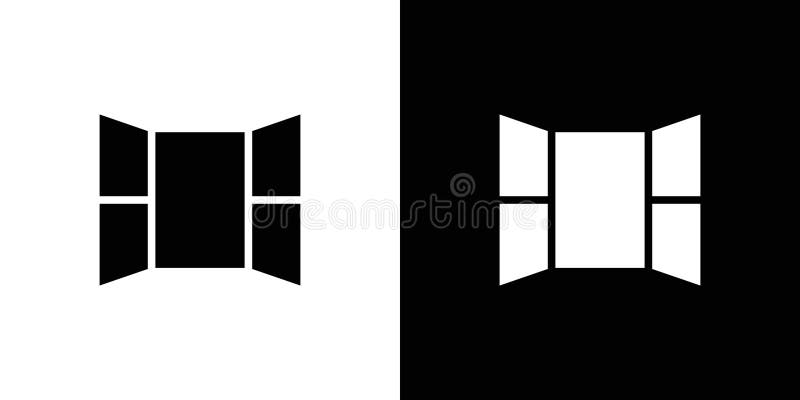 Open Windows Icon Flat Fill Set Collection Stock Vector - Illustration ...