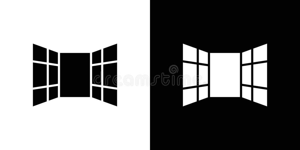 Open Windows Icon Linear Logo Isolated Stock Vector - Illustration of ...