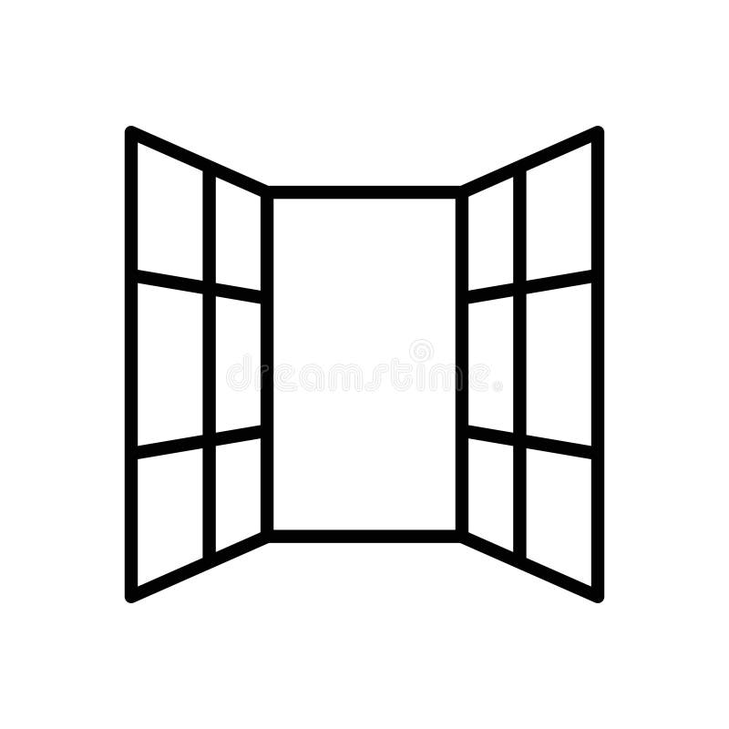 Open Windows Icon Linear Logo Mark in Black and White Stock Vector ... Open Windows Icon Linear Logo Mark in Black and White Stock Vector ...