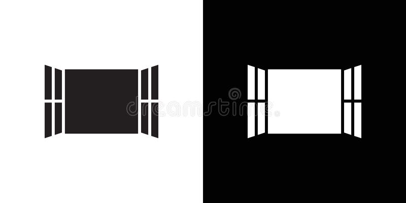 Open Windows Icon Vector Flat Thin Line Illustration Stock Illustration ...