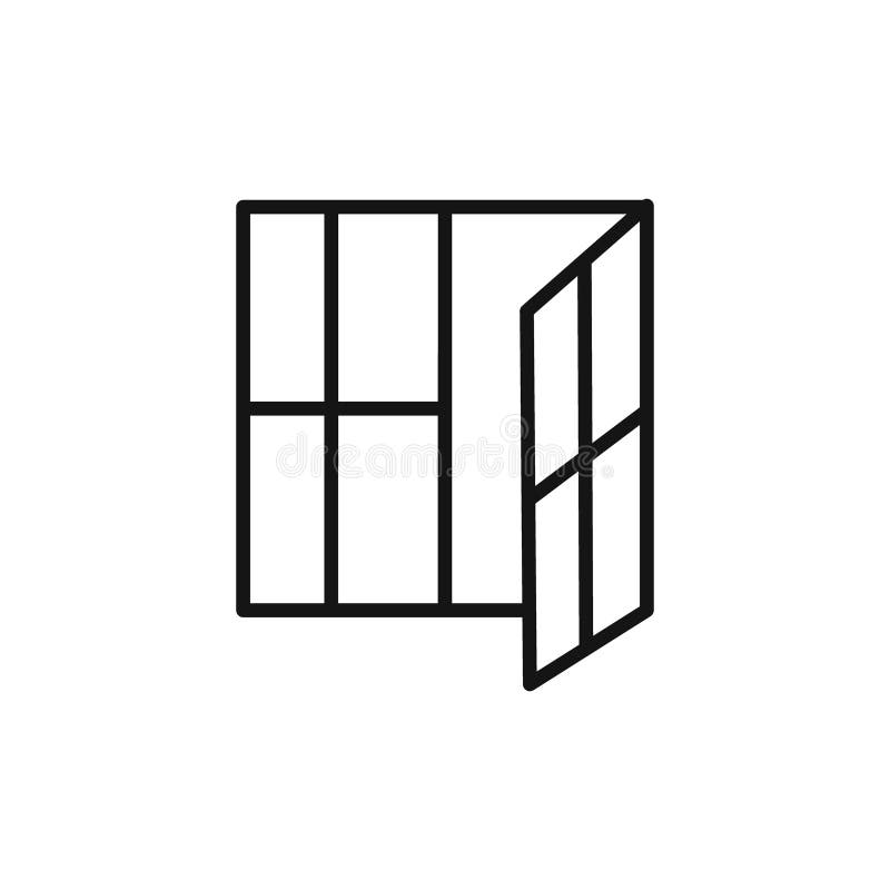 Open Windows Logo Sign Vector Outline Stock Illustration - Illustration ...