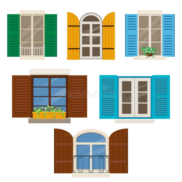 Shutter Windows Stock Illustrations – 806 Shutter Windows Stock ...