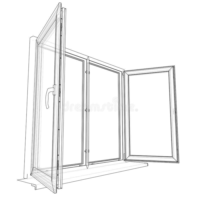 Open Windows Sketch. Vector Stock Vector - Illustration of background ...