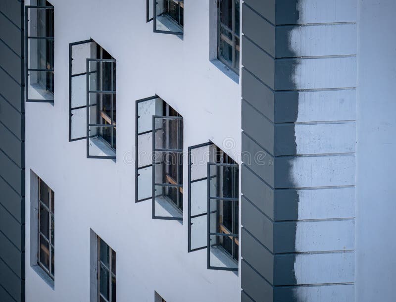Open Windows in White Building Stock Image - Image of edifice, place ...