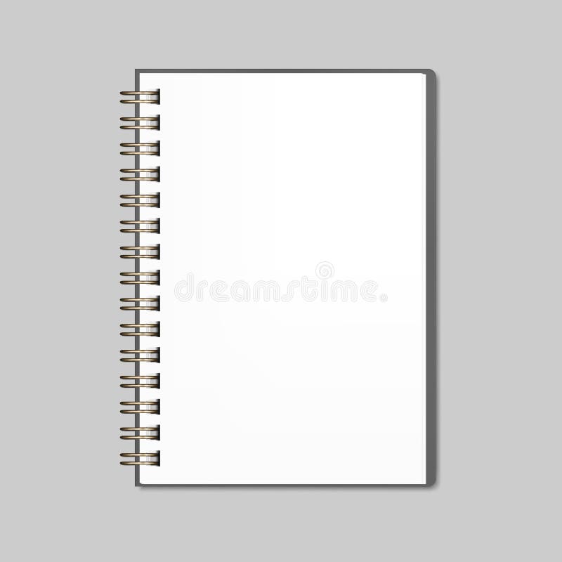 Open Wire Bound Notebook, Realistic Vector Mockup. Golden Metal Spiral ... Open Wire Bound Notebook, Realistic Vector Mockup. Golden Metal Spiral ...