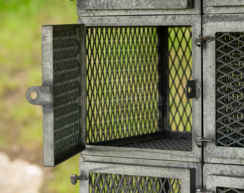 Open Wire Lockable Metal Box.. Stock Image - Image of metallic, metal ...
