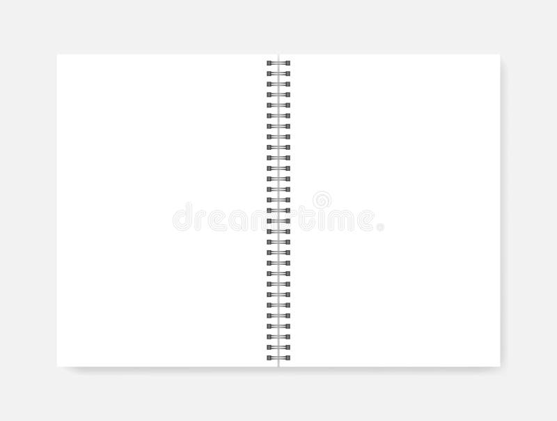 Open Wire Spiral Empty White A4 Notebook, Realistic Vector Mockup Stock ... Open Wire Spiral Empty White A4 Notebook, Realistic Vector Mockup Stock ...