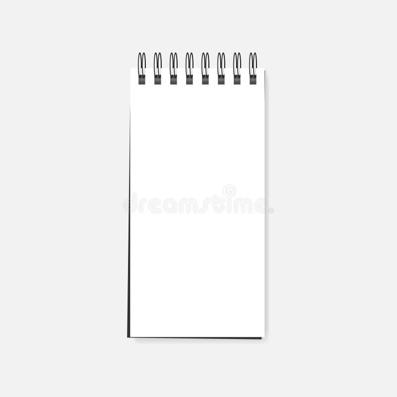Open Wire Bound Notebook Realistic Vector Mockup. Metal Spiral Notepad ...
