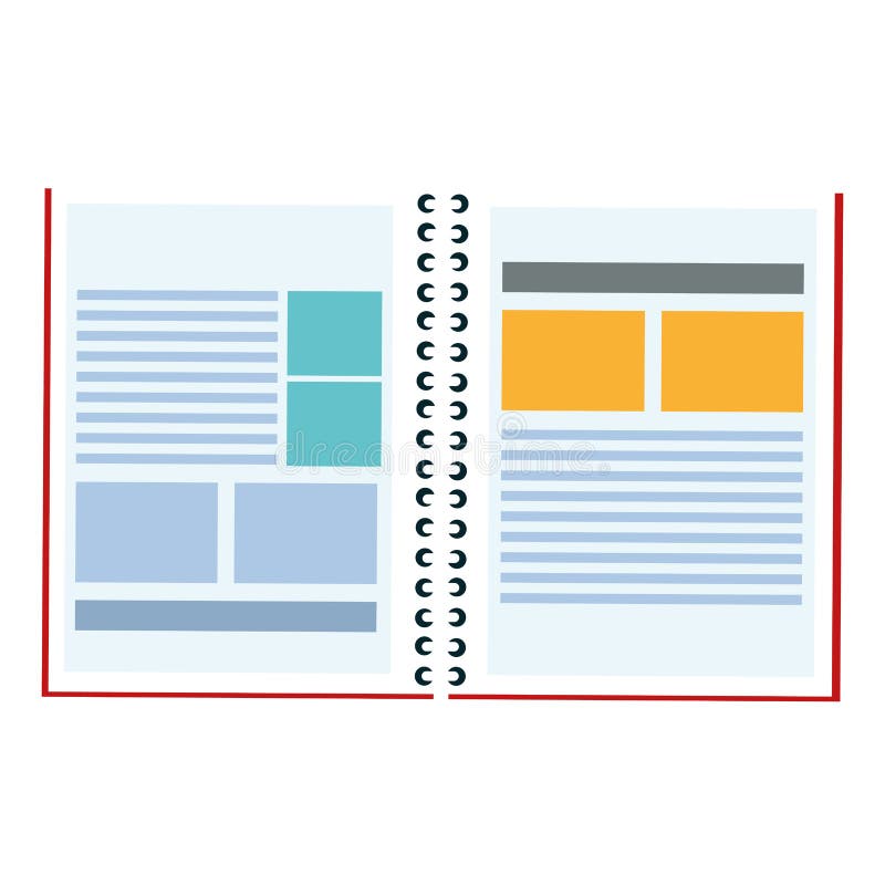 Open wired notebook icon stock image. Image of paper - 73660213